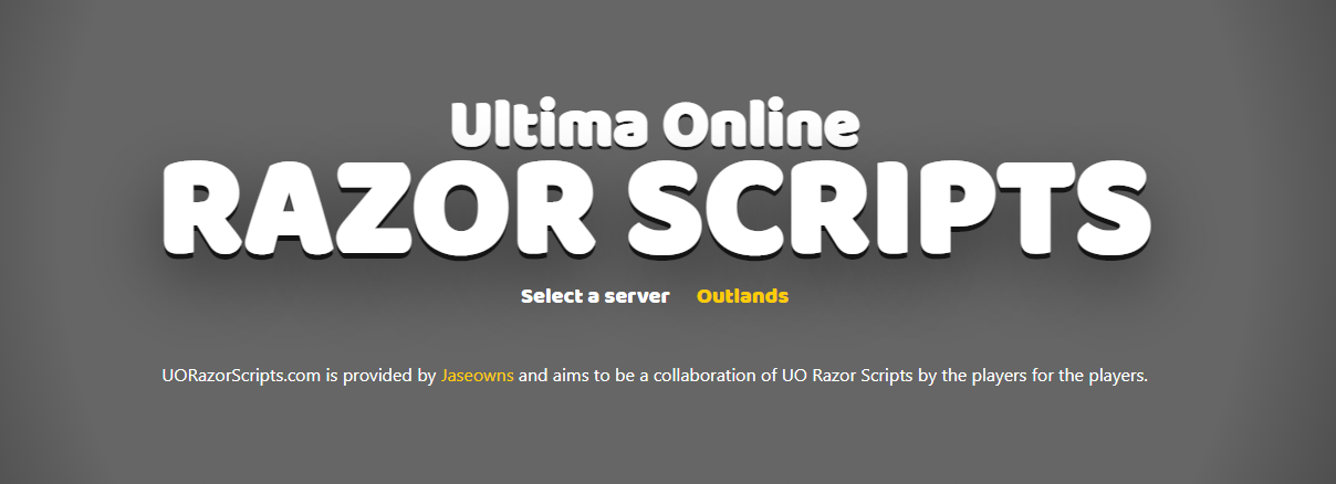 UO Razor Scripts : Choose a server